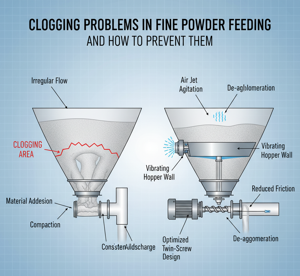 How to prevent the clogging problems in fine powder｜Powder handling ...